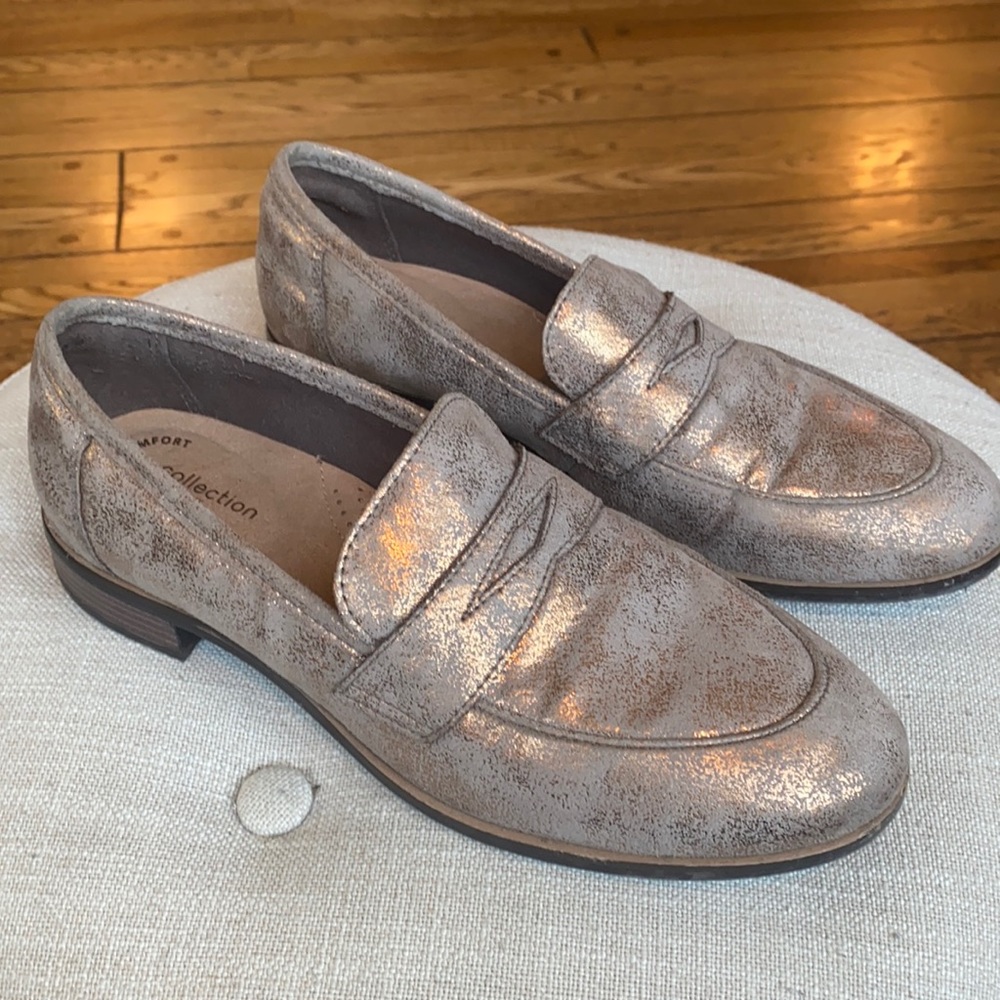 Clarks Ultimate Comfort Collection Gold Shimmer Penny… - Gem
